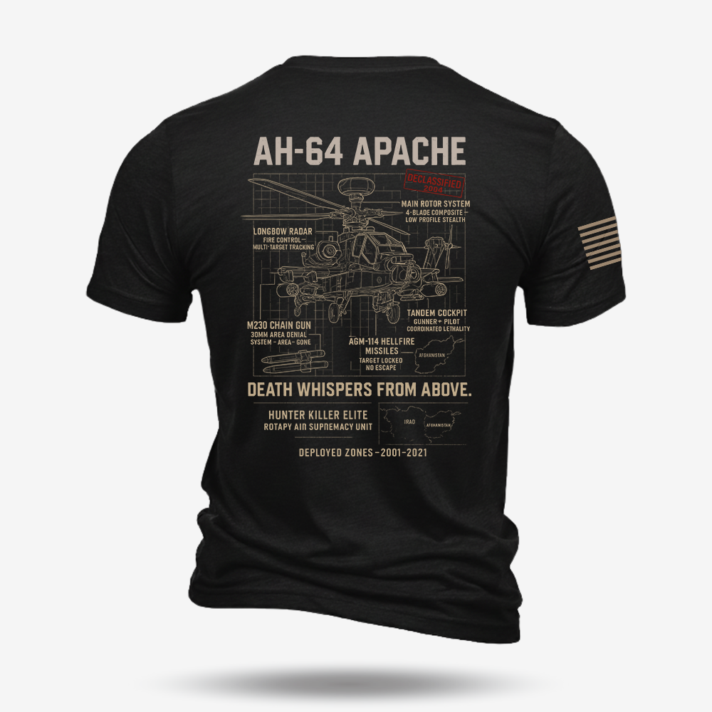 AH-64 Apache Schematic T Shirt – Iron Oath Apparel