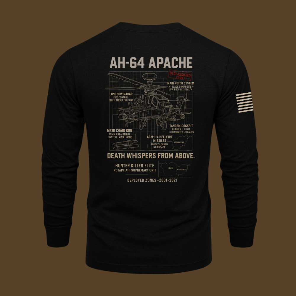 AH-64 Apache Schematic Long Sleeve – Iron Oath Apparel